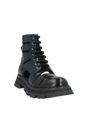 Alexander McQueen Lace-up Leather Ankle Boots