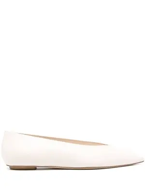 STUART WEITZMAN Pointed-toe Leather Ballerinas