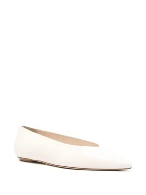 STUART WEITZMAN Pointed-toe Leather Ballerinas