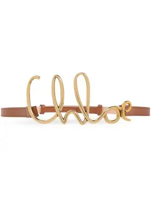 Chloé Logo Buckle Leather Belt