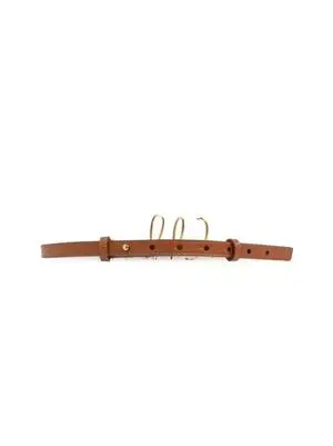 Chloé Logo Buckle Leather Belt - Neutrals