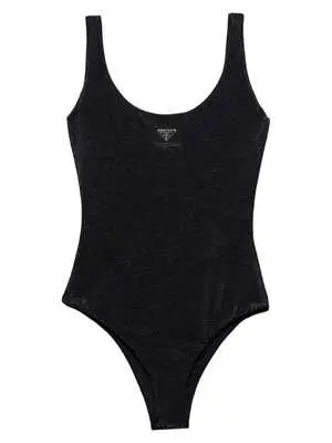 Prada Triangle-logo Rhinestone Swimsuit - Black