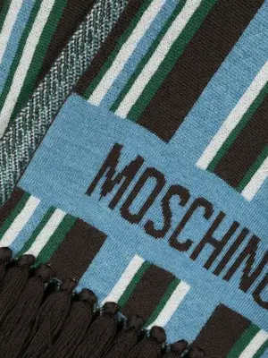 Moschino Logo-intarsia Striped Scarf