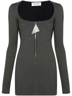 Attico Mélange-effect Mini Dress - Black