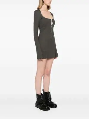 Attico Mélange-effect Mini Dress - Black