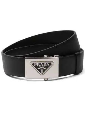 Prada Saffiano Leather Belt - Black