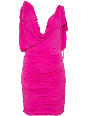 Draped Pink Mini Cocktail Dress