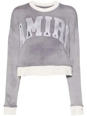 Amiri Cropped Cashmere Jumper - Grey