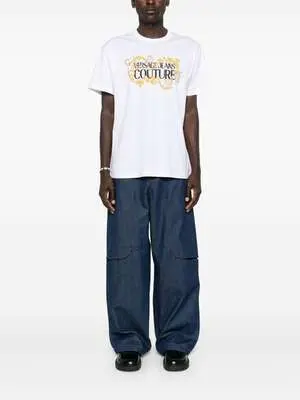 Versace Logo-print Cotton T-shirt - White