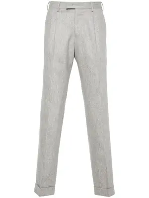 PT TORINO Mid-rise Tapered Trousers - Grey