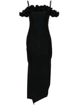 Coperni Ruffle-detail Maxi Dress - Black