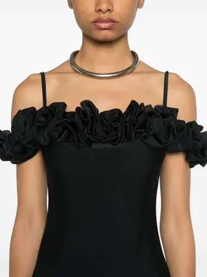 Coperni Ruffle-detail Maxi Dress - Black