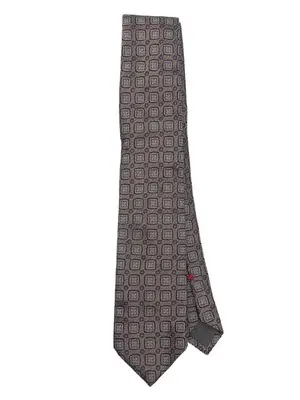 Brunello Cucinelli Patterned-jacquard Silk Tie - Brown
