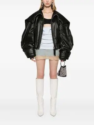 Attico Padded Leather Bomber Jacket