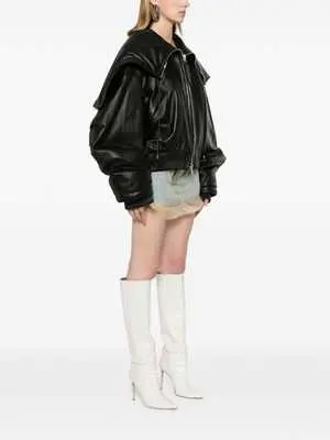 Attico Padded Leather Bomber Jacket