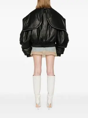 Attico Padded Leather Bomber Jacket