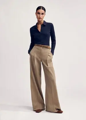 ME+EM Pinstripe Wide-leg Trousers