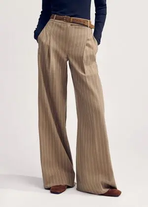 ME+EM Pinstripe Wide-leg Trousers