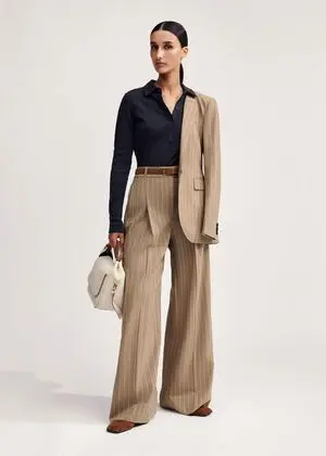 ME+EM Pinstripe Wide-leg Trousers
