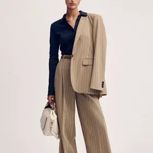 ME+EM Pinstripe Wide-leg Trousers