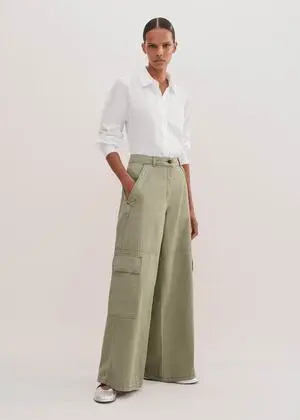 ME+EM Relaxed Straight-leg Utility Pant - Silver Sage