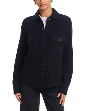 Aqua 100% Cashmere Button Down Shirt - Black