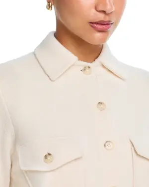 Aqua 100% Cashmere Button Down Shirt - Ivory