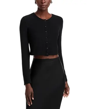 LESET Lauren Crewneck Cardigan - Black