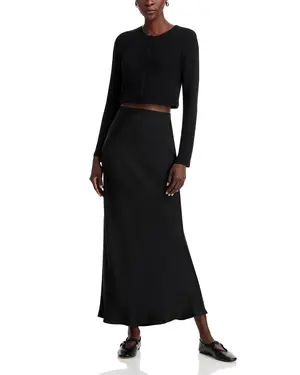 LESET Lauren Crewneck Cardigan - Black
