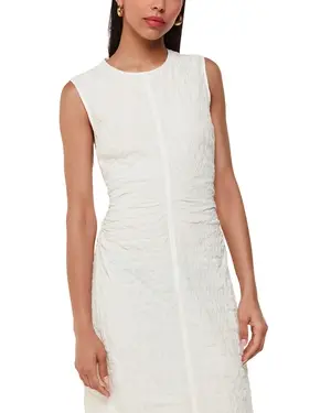 Whistles Lori Ruched Midi Dress - Ivory