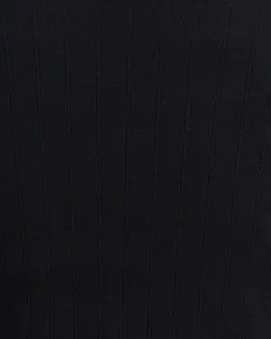 LESET Pointelle Crewneck Cardigan - Black
