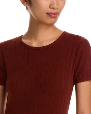 LESET Pointelle Tee - Cinnamon