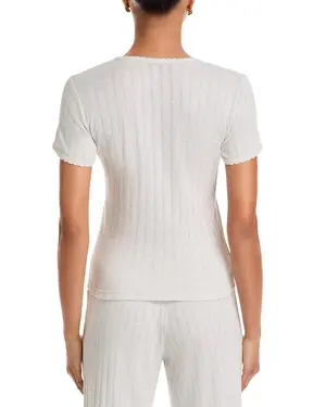 LESET Pointelle Tee - Cloud Melange