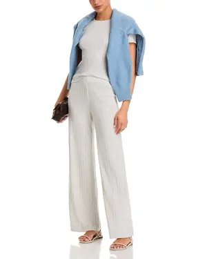 LESET Pointelle Tee - Cloud Melange