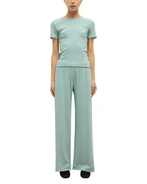 LESET Pointelle Tee - Eucalyptus