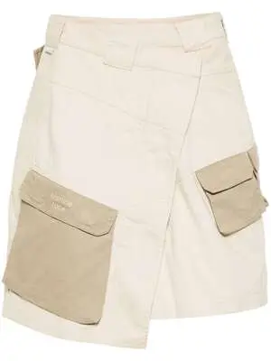 Martine Rose Logo-embroidered Asymmetric Skirt - Neutrals