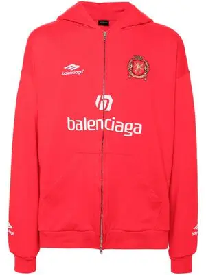 Balenciaga Paris Soccer Hoodie - Red | Editorialist