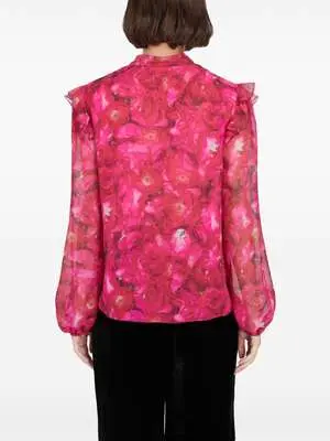 Giambattista Valli Floral-print Silk-georgette Blouse - Pink