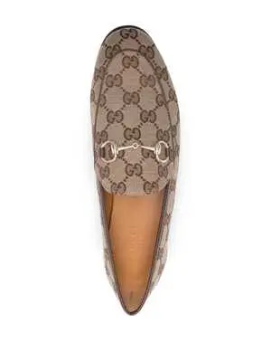 Gucci Jordaan Gg-canvas Loafers - Neutrals