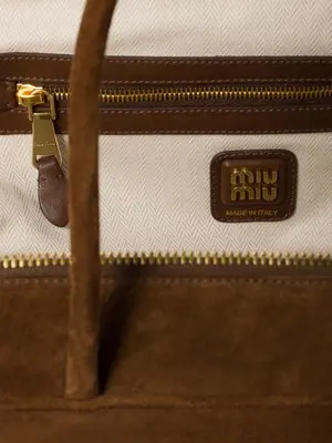 Miu Miu Logo-debossed Suede Bag