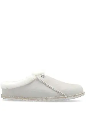 BIRKENSTOCK Suede Shearling Slippers - White