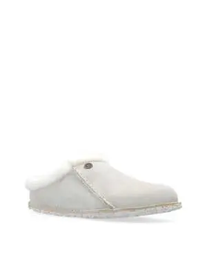 BIRKENSTOCK Suede Shearling Slippers - White
