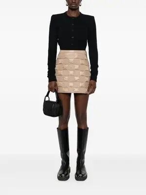 Moncler Quilted Mini Skirt - Brown