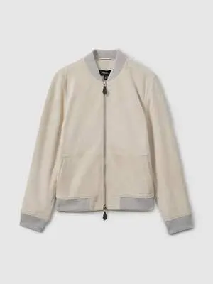 REISS Diego Suede Bomber Jacket