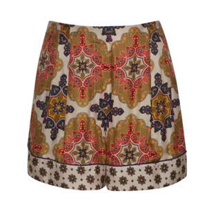 Cara Cara Trish Silk-Blend Shorts Mandala Navy