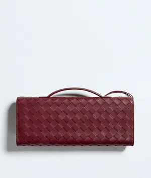 Bottega Veneta Andiamo Intrecciato Leather Clutch - Barolo