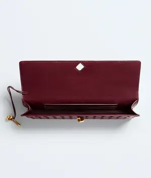 Bottega Veneta Andiamo Intrecciato Leather Clutch - Barolo