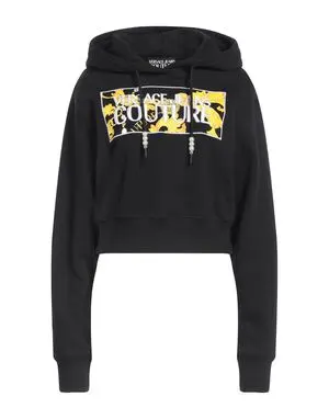 Versace Cotton-blend Cropped Hoodie - Black