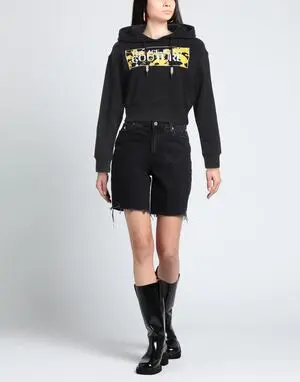 Versace Cotton-blend Cropped Hoodie - Black