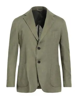 LIU •JO MAN Single-Breasted Linen Blazer Green